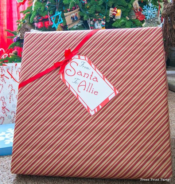 BIG Free Printable Christmas Tag "From Santa"