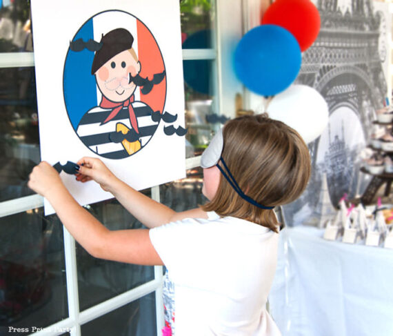 Pin the Mustache on the French Guy (FREE Printable Party Game)