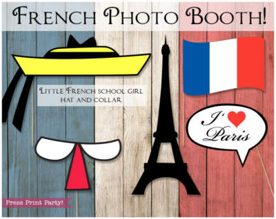 French Photo Booth Props Paris Party - Press Print Party