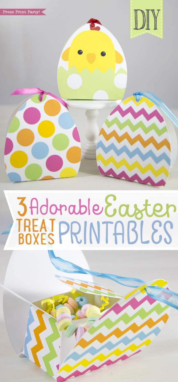 3 Adorable Easter Treat Boxes Printables (Easy to Make)