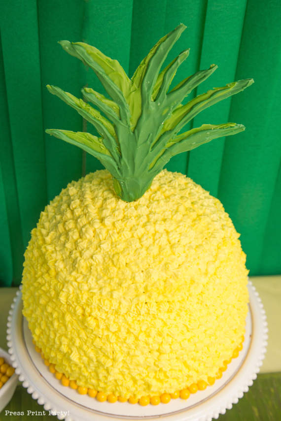 How to make a Birthday Pineapple Shaped Cake - Press Print Party!