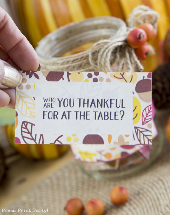 Free Thanksgiving Printable Conversation Cards - By Press Print Party!