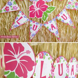 Luau Party Banner Printable - Press Print Party