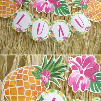 Luau Party Banner Printable - Press Print Party