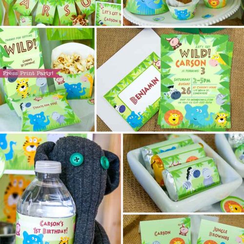 Jungle Theme Party Banner Printable - Press Print Party