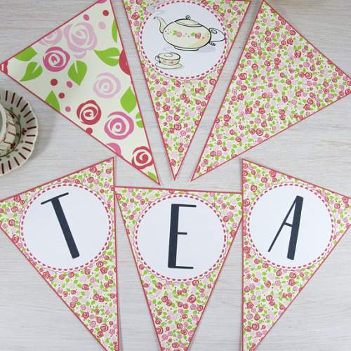 Tea Party Banner Printable - Round - Press Print Party