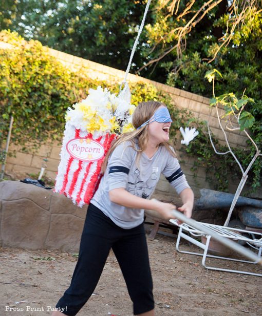 How to Make a Popcorn Box Pinata (Movie Night Ideas) - Press Print Party!
