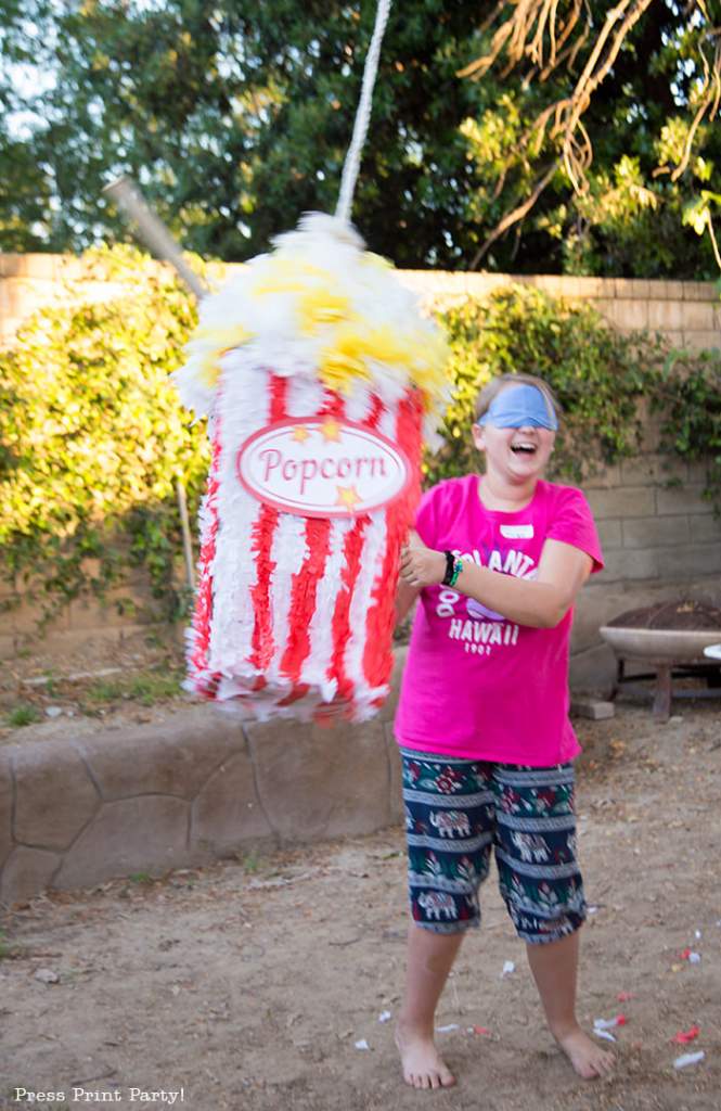 How to Make a Popcorn Box Pinata (Movie Night Ideas) - Press Print Party!