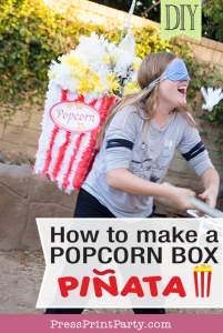How to Make a Popcorn Box Pinata (Movie Night Ideas) - Press Print Party!