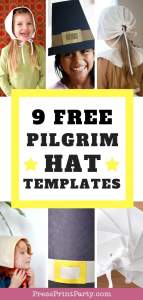 9 FREE Pilgrim Hat Templates and Bonnets w. Printables - Press Print Party!