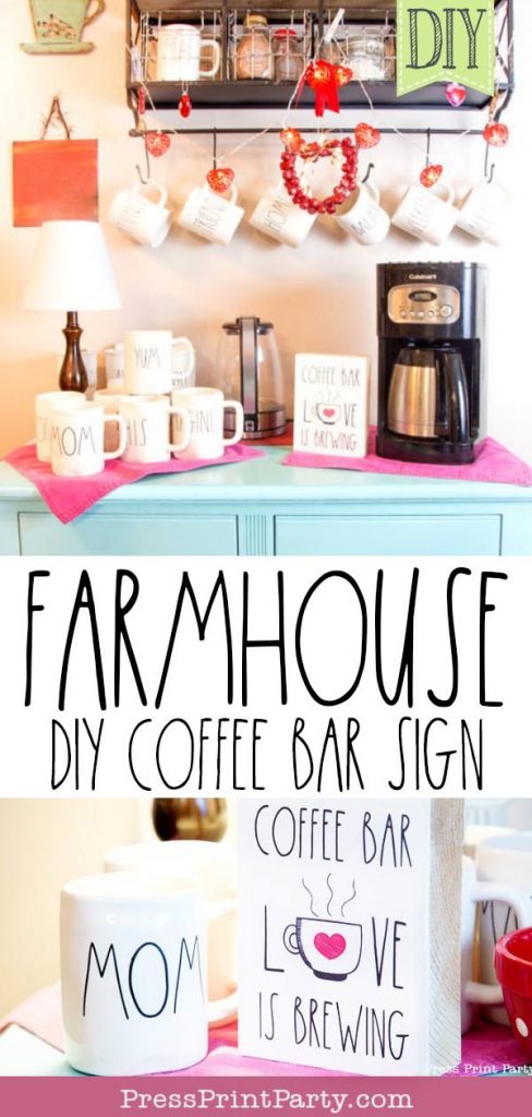 DIY Farmhouse Coffee Bar Sign ideas