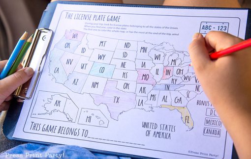 FREE license Plate Game Printable (Road Trip Games) - Press Print Party!