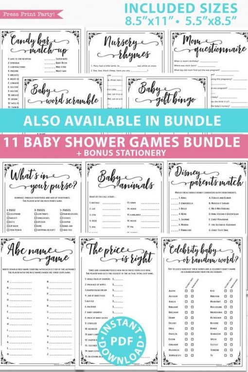 Disney Parents Match Baby Shower Game Printable - Press Print Party!