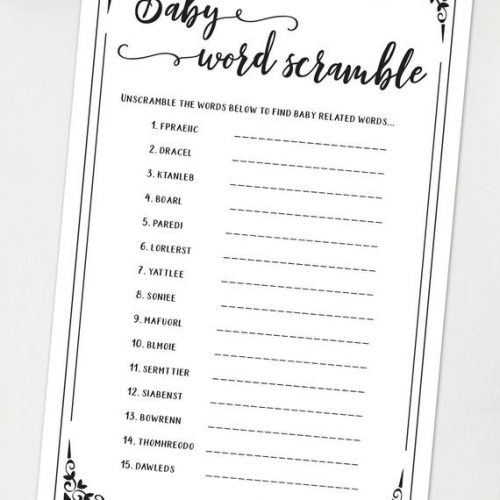 Baby Animals Names Shower Game Printable (Rustic) - Press Print Party!