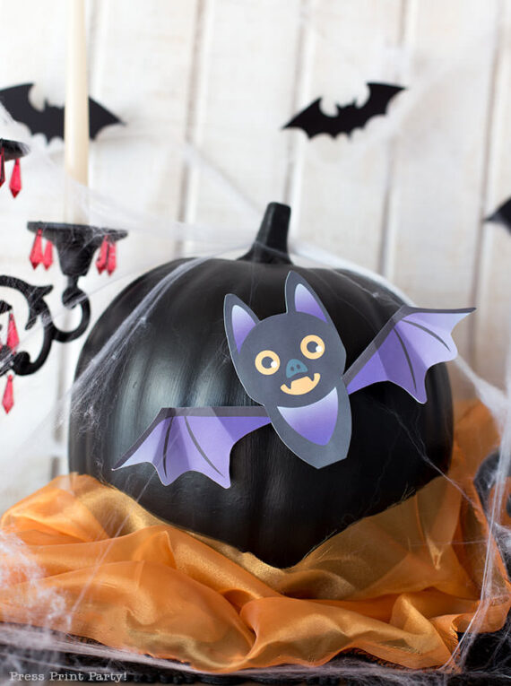 FREE Printable Hanging Bat - Halloween Craft for Kids - Press Print Party!
