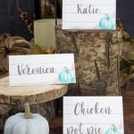 Farmhouse Thanksgiving Place Cards (Green Pumpkin) - Press Print Party