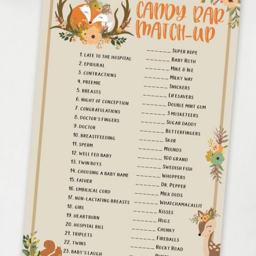 Baby Gift Bingo Game Printable (Woodland) - Press Print Party!