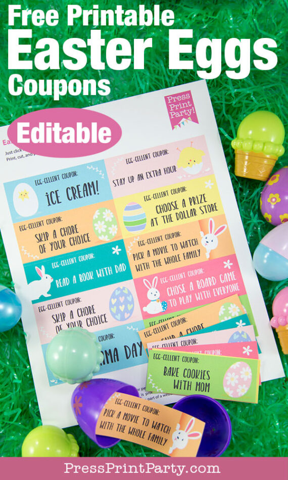 10 Easter Egg Coupons You Can Edit Yourself - Free Printable