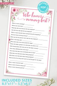 Baby Shower Games Bundle, Pink Flowers (PDF) - Press Print Party!