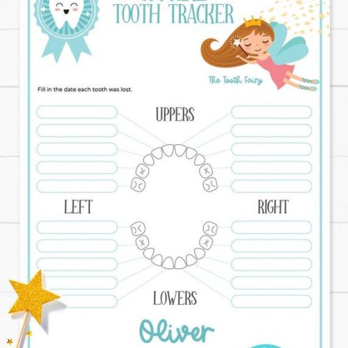 Tooth Fairy Lost Tooth Chart Printable, Purple - Press Print Party!