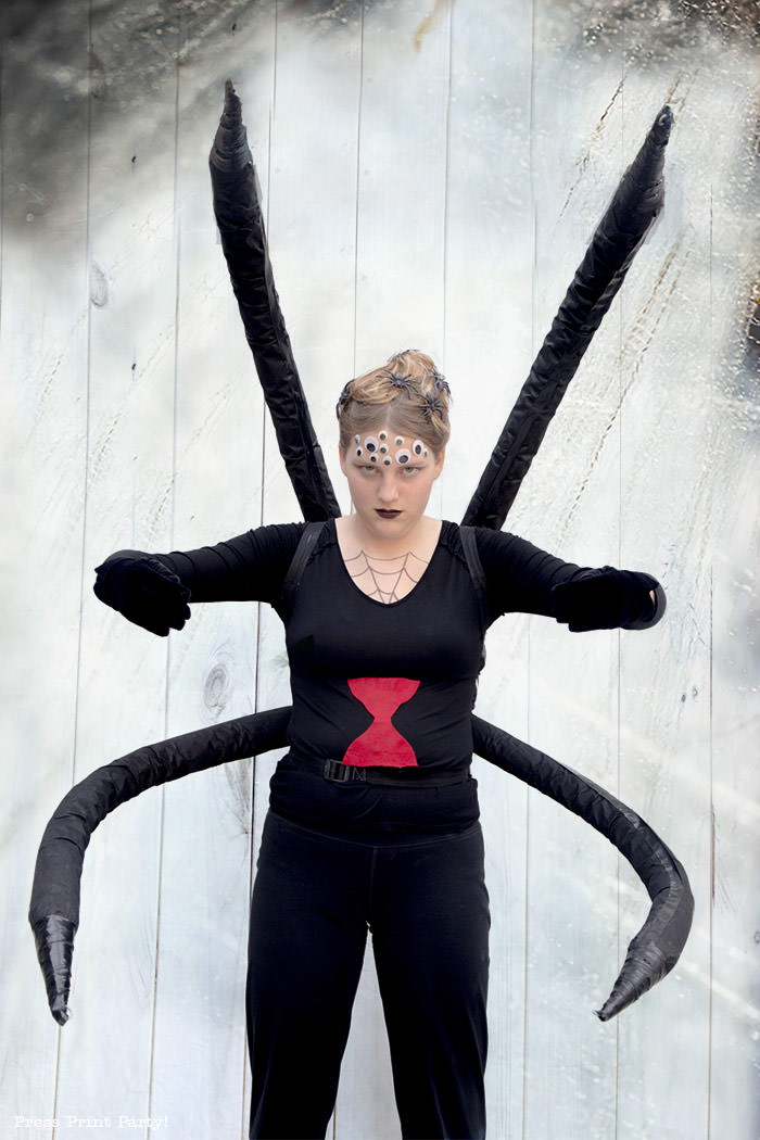 Spectacular Black Widow Spider Costume DIY - Press Print Party!
