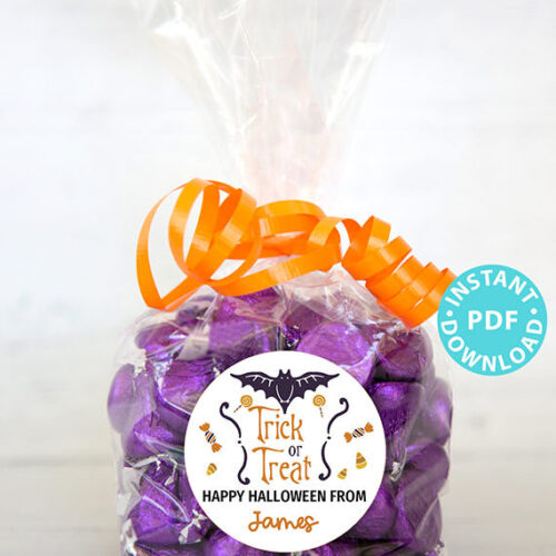 Halloween Labels Printable, 2" Round, Pumpkin - Press Print Party!