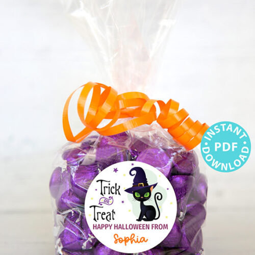 Halloween Labels Printable, 2" Round, Ghost - Press Print Party!