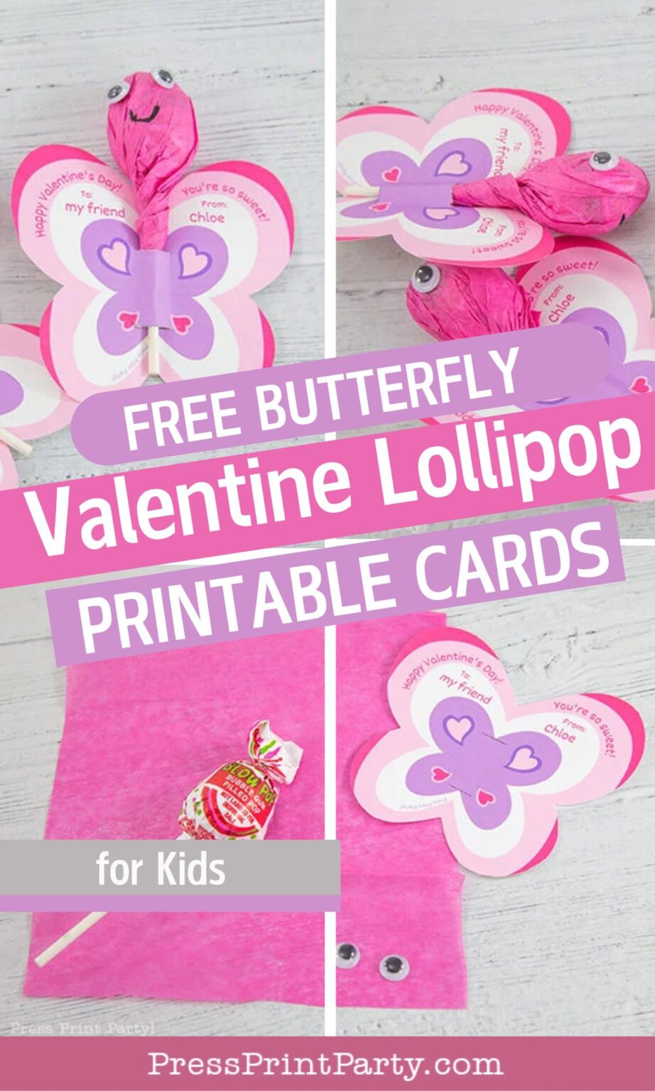 FREE Butterfly Valentine Lollipop Printable Cards for Kids - Press ...