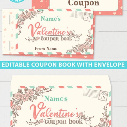 Valentine's Day Coupon Book Printable [Stamp Design] Press Print Party!