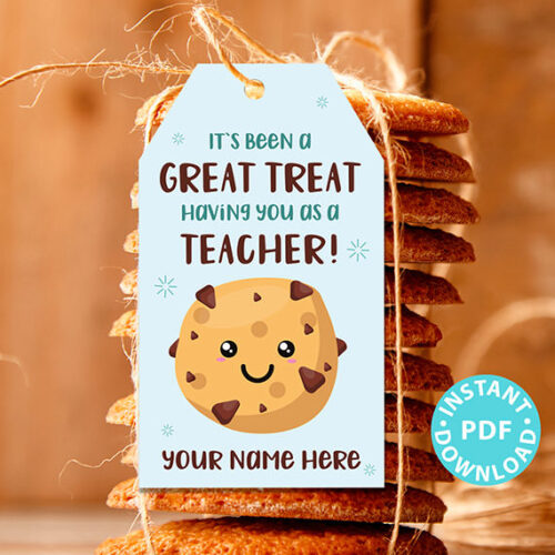 Teacher Appreciation Gift Tag Printable for Cookies - Press Print Party!