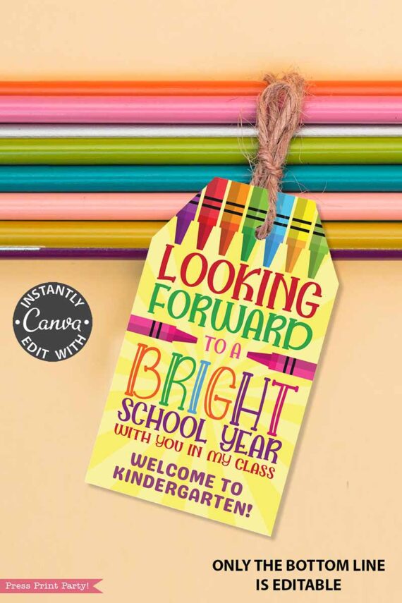 Editable Back to School Teacher Gift Tags Printable, Looking Forward to ...