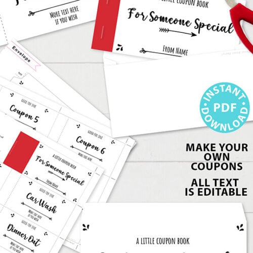 Coupon Book Template Printable, Tickets Multi - Press Print Party!