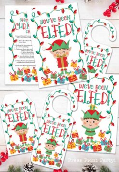 FREE You've Been Elfed Printables. Fun Holiday Tradition to bless people