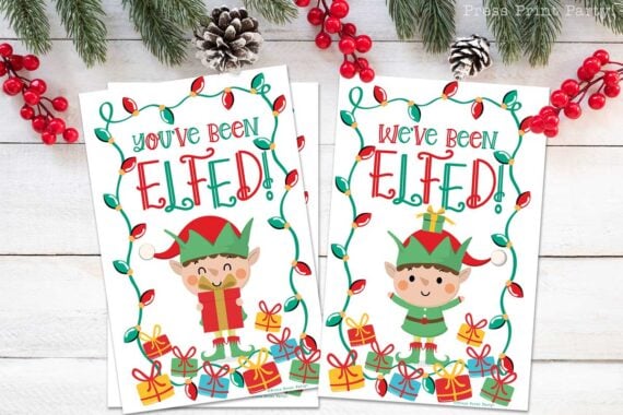 FREE You've Been Elfed Printables. Fun Holiday Tradition to bless people