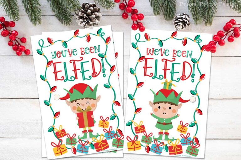 FREE You've Been Elfed Printables. Fun Holiday Tradition to bless people