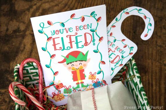 FREE You've Been Elfed Printables. Fun Holiday Tradition to bless people