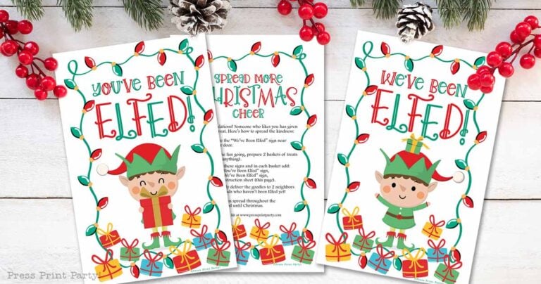 FREE You've Been Elfed Printables. Fun Holiday Tradition to bless people