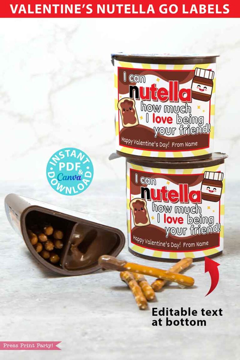 Nutella Valentines Go Labels - I Can Nutella How Much I Love Being Your ...
