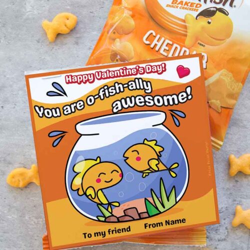 Goldfish Valentine Printable Card, Of All the Fish in the Sea I'm so ...