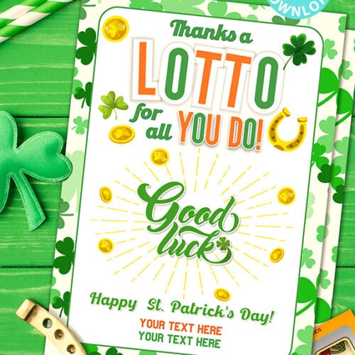 Thanks a Lotto For All You Do Gift Tag, Rainbow 2 - Press Print Party!