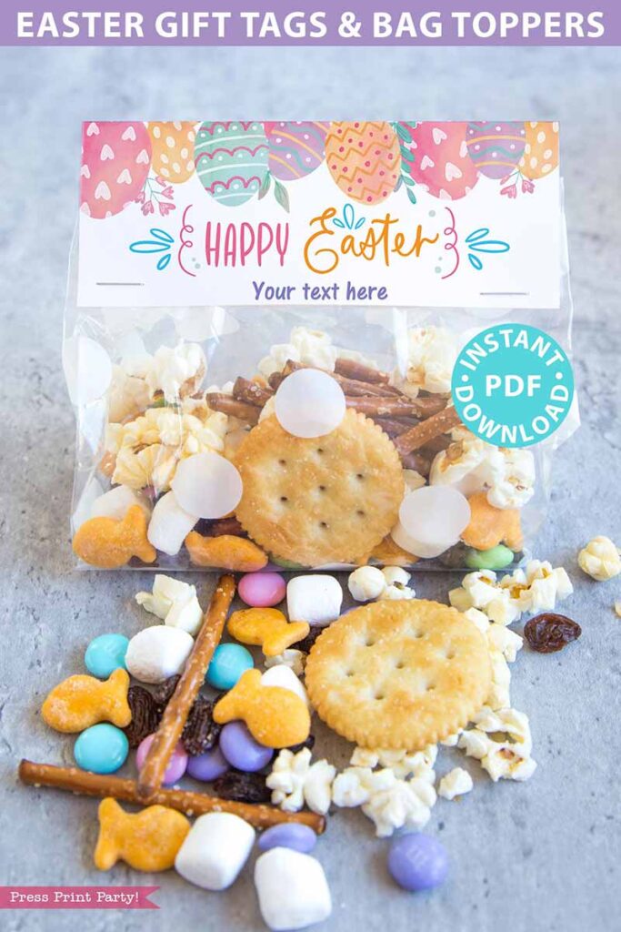Easter Gift Tag & Easter Bag Topper Printable - Press Print Party!