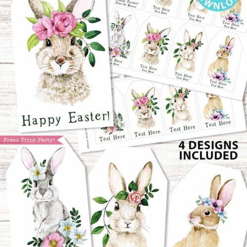 Easter Gift Tags Printable, Watercolor Crosses - Press Print Party!