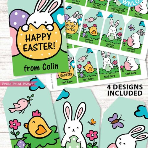 Easter Gift Tags Printable, Watercolor Crosses - Press Print Party!