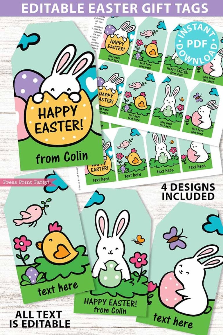 Easter Gift Tags Printable for Kids - Press Print Party!