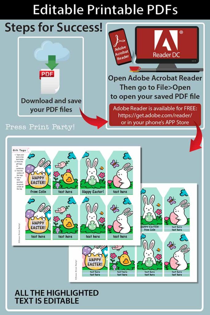 Easter Gift Tags Printable for Kids - Press Print Party!