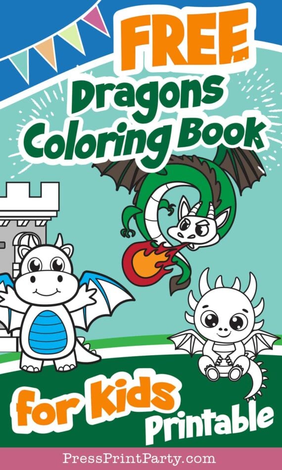 10 Cute Dragon Coloring Sheets for Kids [Free Printable] - Press Print ...
