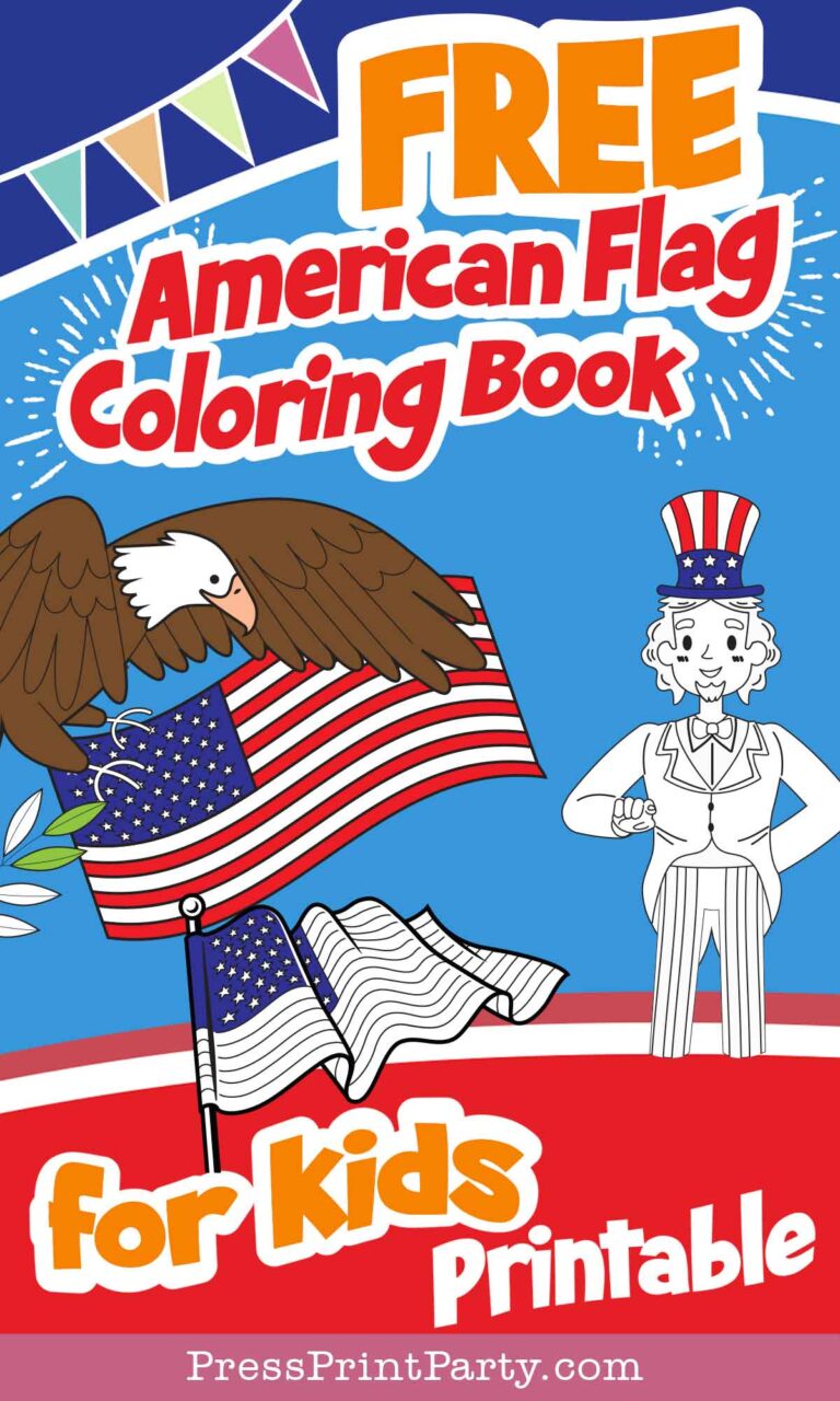 10 Free Coloring Pages of the American Flag for Kids