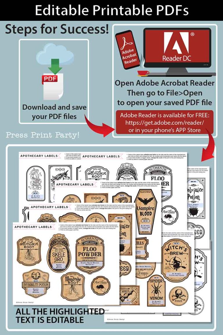 25 Halloween Labels for Bottles / Apothecary Printables