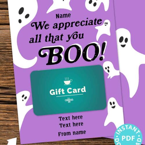 Halloween Gift Card Holder, Thank You For All You Boo, Purple - Press ...