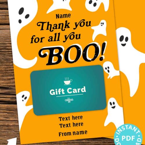 Halloween Gift Card Holder, Spooktacular, Purple - Press Print Party!